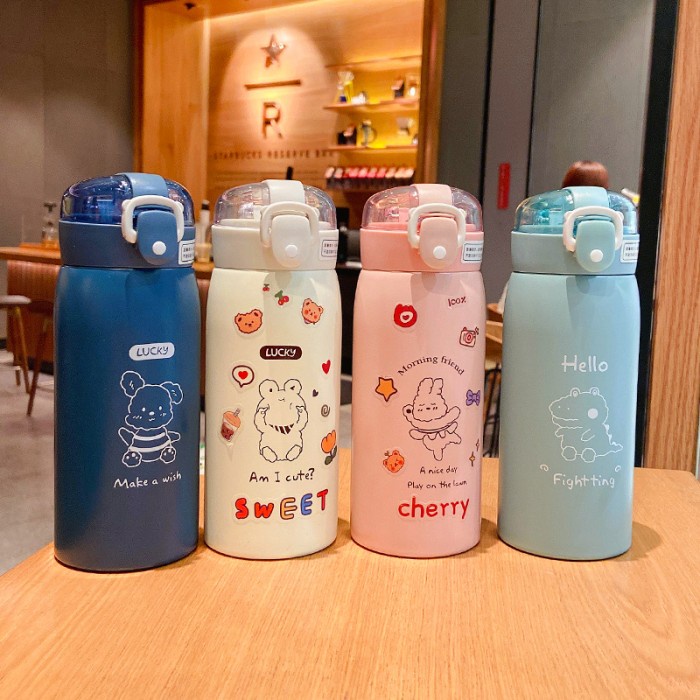 Jual Baapaang - Termos Air Anak Korea Bertali 350ml / Botol Minum Anak ...
