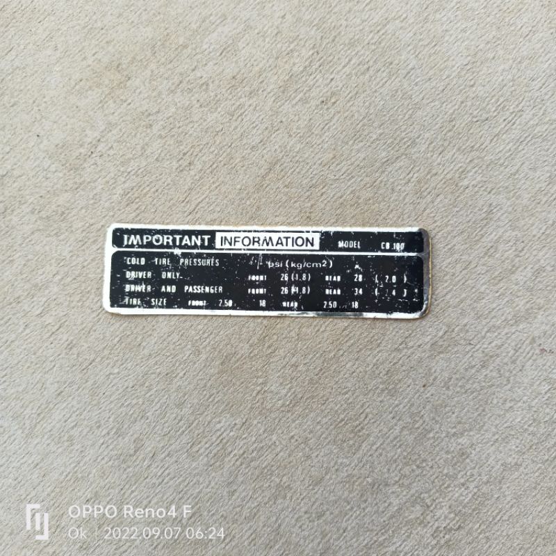 Jual Sticker-Mark Label Drive Chain - Stiker Informasi Rantai Roda ...