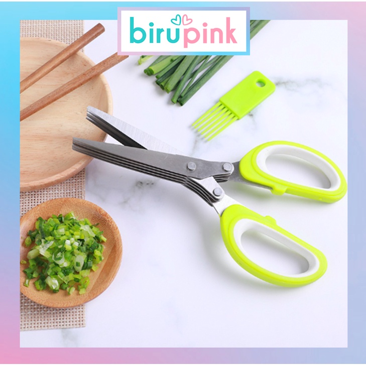 Jual BiruPink Gunting Sayur 5 Lapis Gunting Dapur 5 Lapis Daun Kitchen ...