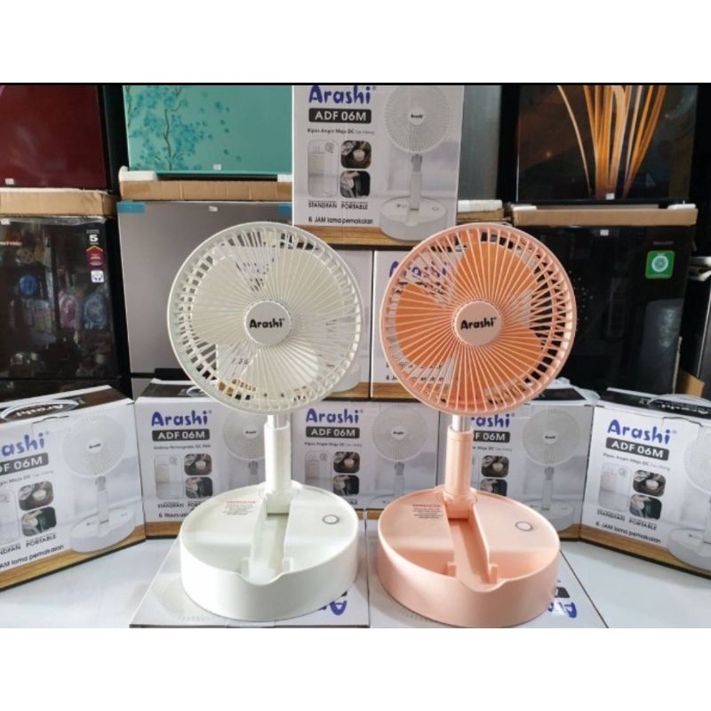 Jual Arashi Kipas Angin Portable AC/DC Fan ADF 06M | Shopee Indonesia