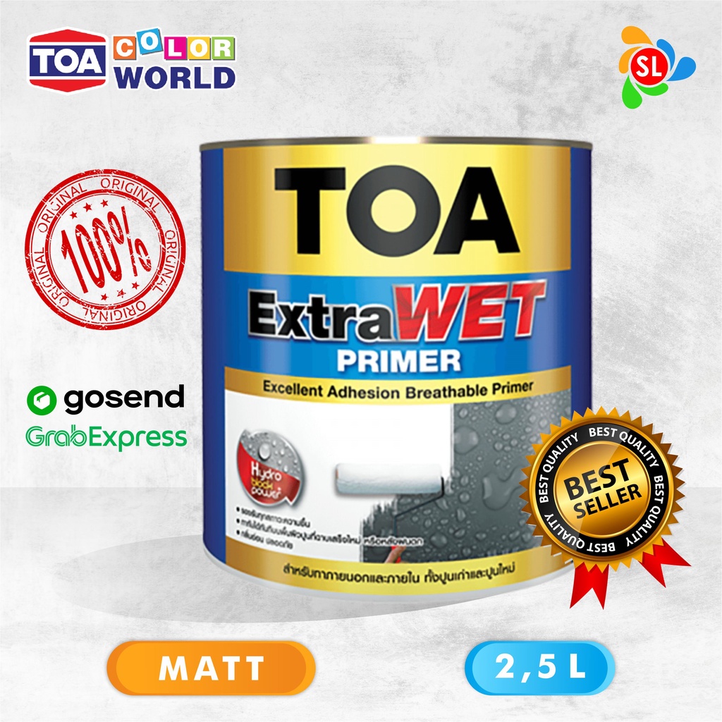 Jual Cat Dinding / Tembok Dasar Toa Extra Wet Primer 2,5 Liter Matt ...