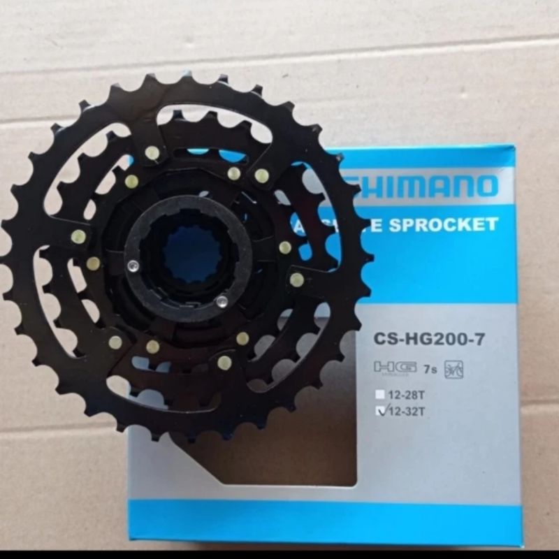 Jual Sprocket 7 Speed Shimano HG-200 12-32T Freewheel 7 Speed 12-32 ...
