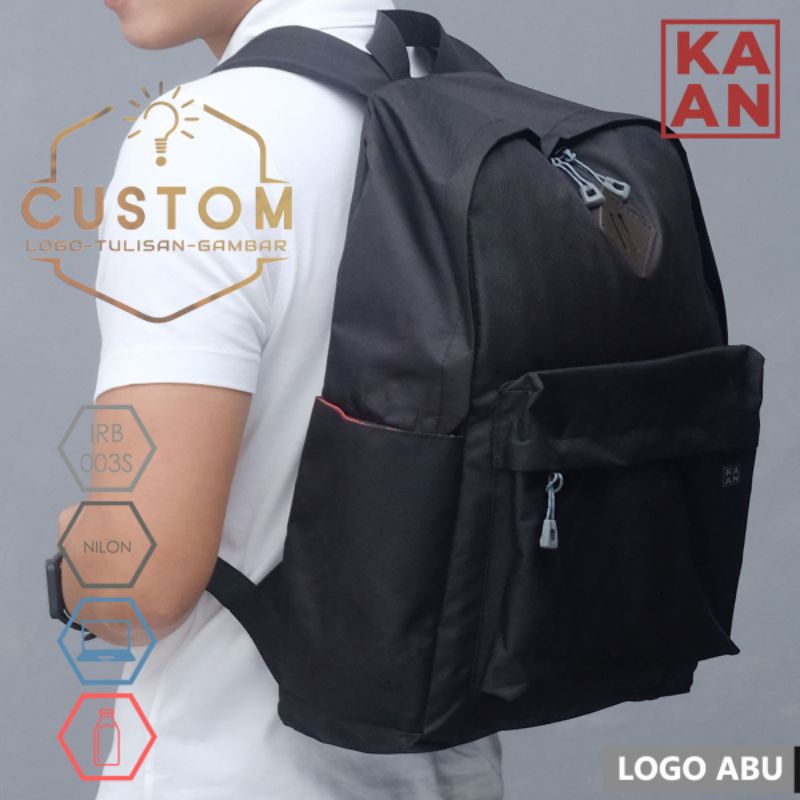 Jual Tas Ransel Custom Logo/Gambar Pria & Wanita Bahan Nilon Produksi ...