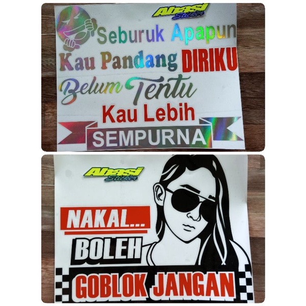 Jual STICKER CUTTING KATA - KATA UNTUK KACA PINTU MOBIL TRUK DAN PICK UP | Shopee Indonesia