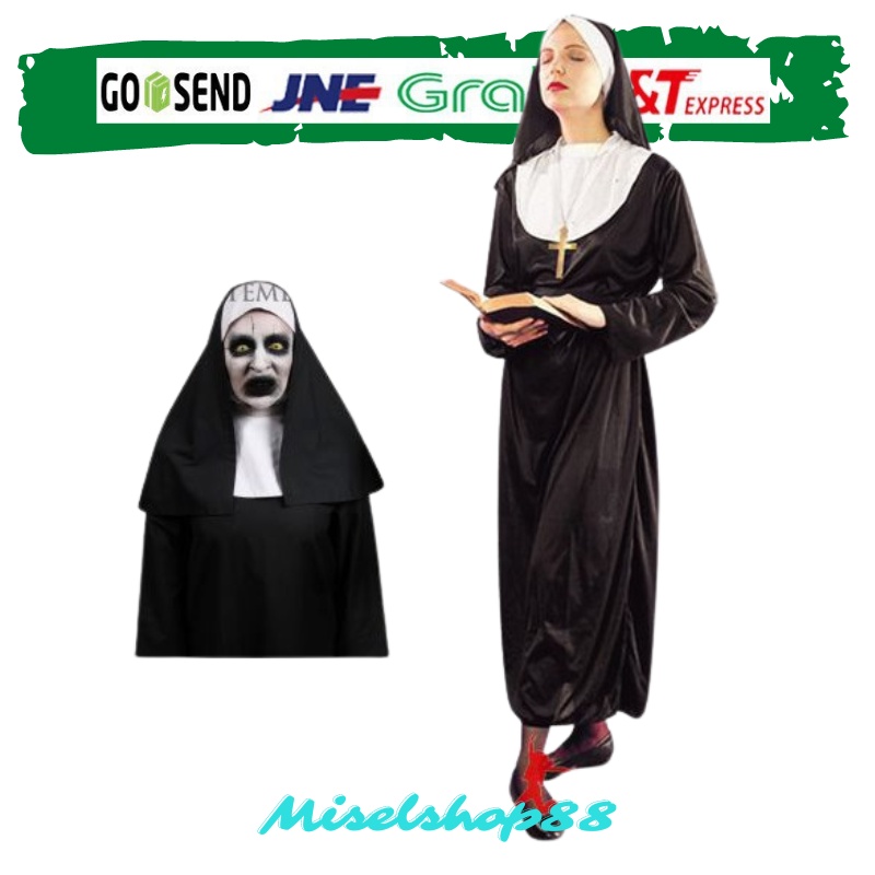 Jual CC-48 valak the nun biarawati cosplay costume kostum halloween hantu p | Shopee Indonesia