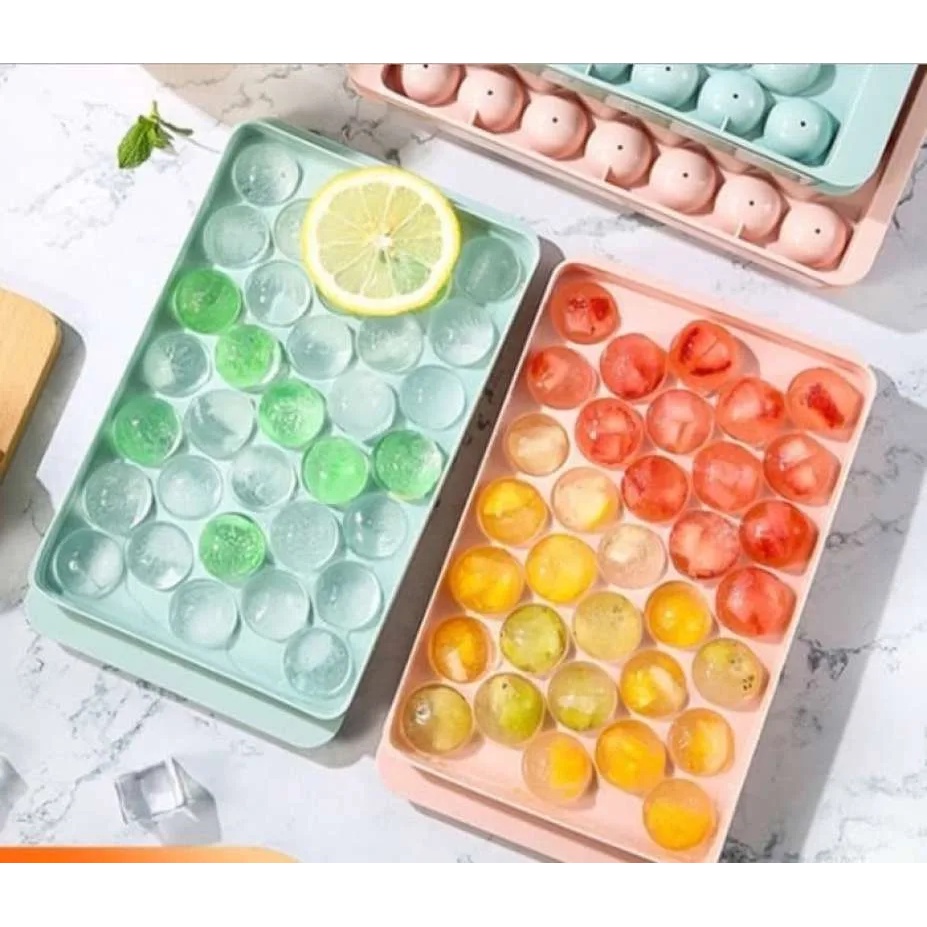Jual Cetakan Es Batu Ice Cube Jelly Puding Coklat Bulat 33 Grids Lobang ...