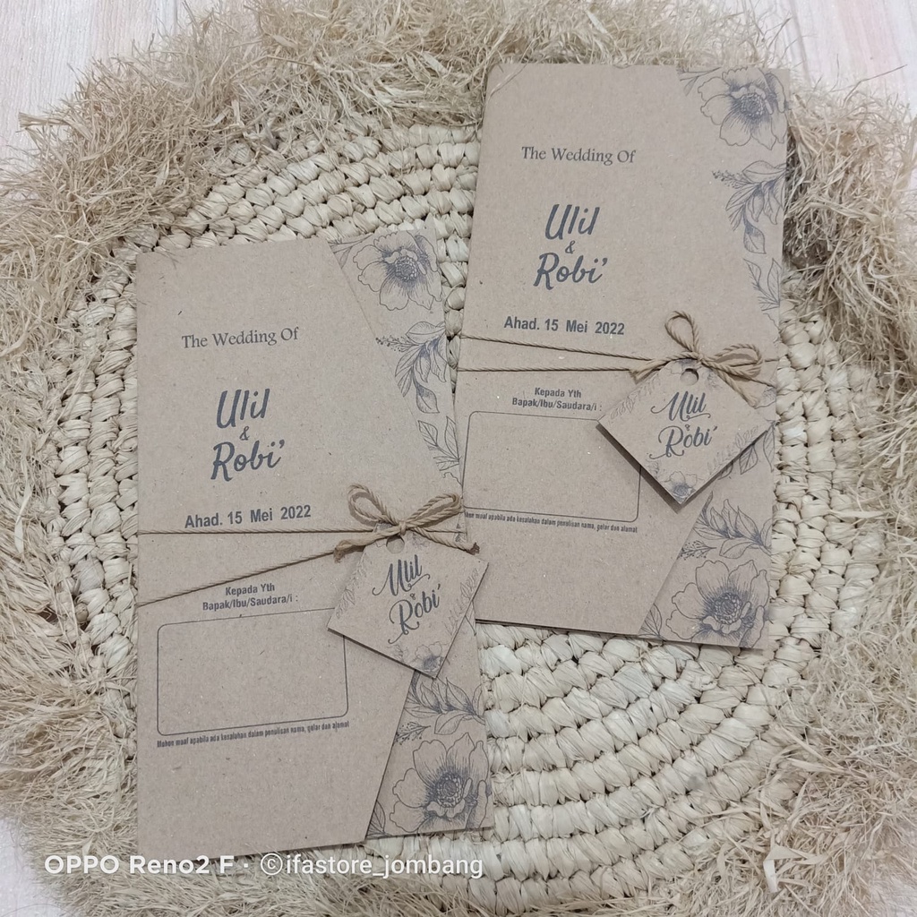 Jual UNDANGAN MURAH/ Undangan rustik/ undangan tali rami | Shopee Indonesia