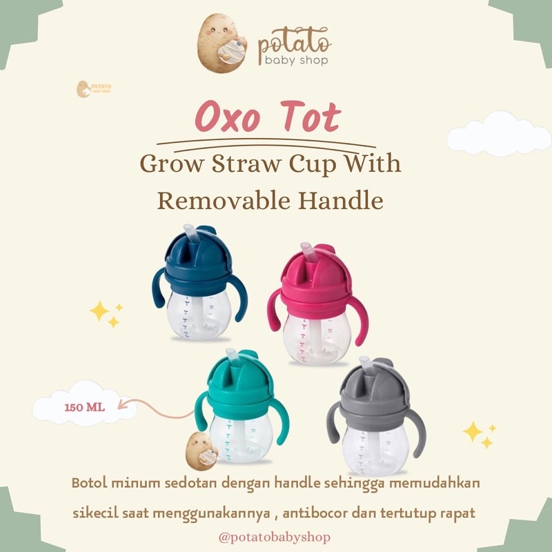 Jual Oxo Tot Grow Straw Cup With Handles - botol sedotan | Shopee Indonesia