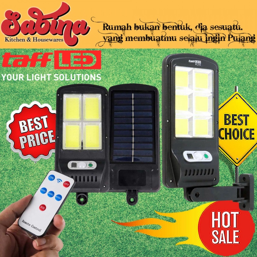 Jual Lampu Taman Dinding Jalan Solar Panel Sensor Gerak COB Remote ...