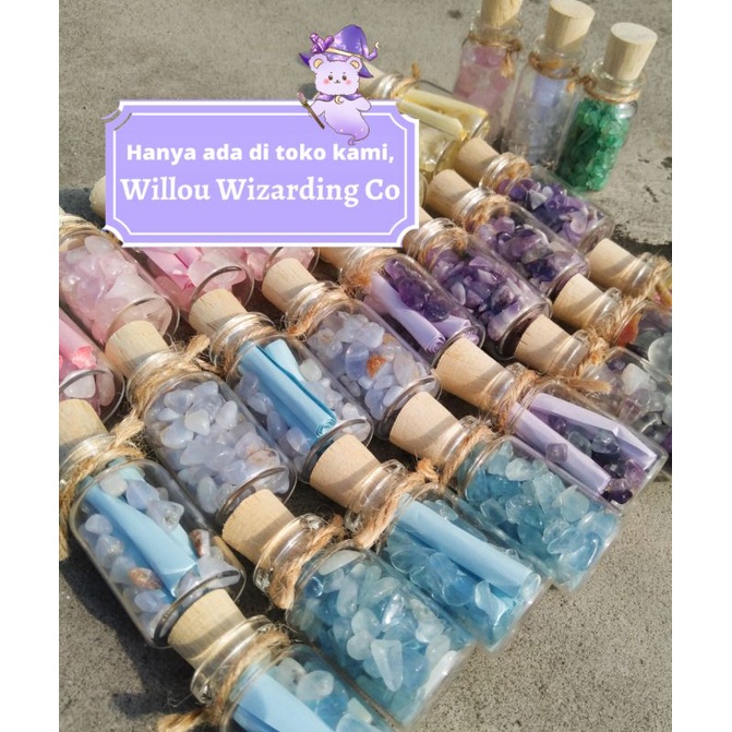 Jual Crystal in Jar 10ml Crystal Jar Gemstone Chips in Jar Wish Bottle ...
