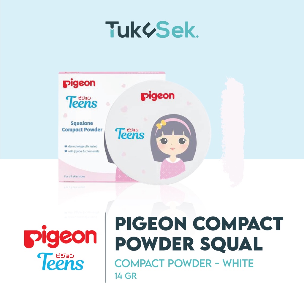 Jual PIGEON TEENS Compact Powder Squalane 14Gr - White | Shopee Indonesia