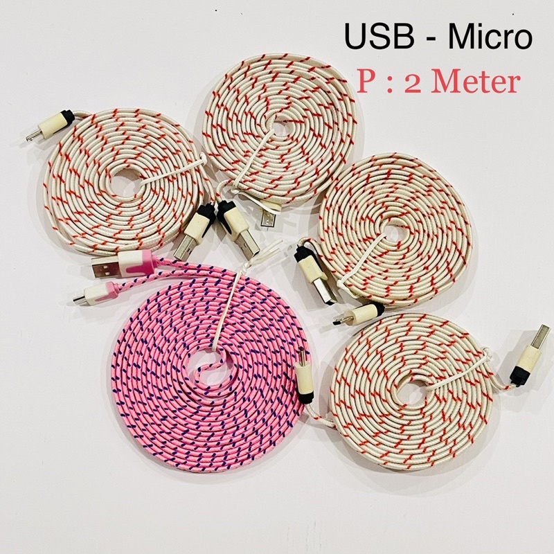 Jual Kabel Data USB to Micro Model Strap 2 Warna -K3 | Shopee Indonesia
