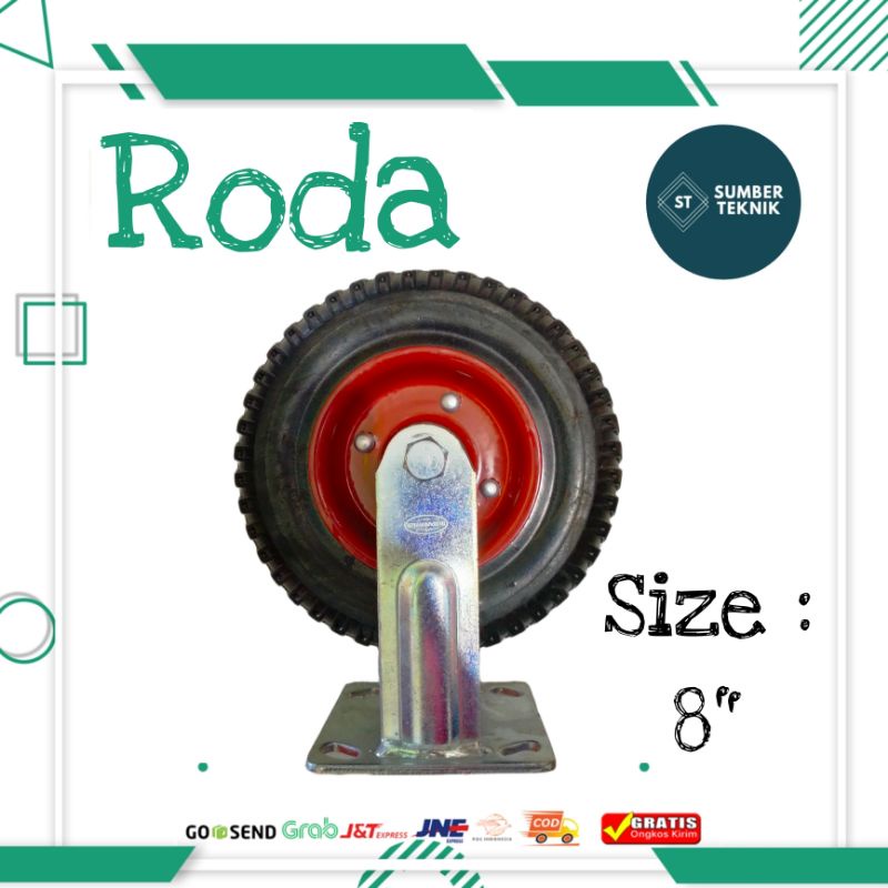 Jual Roda Karet Kembang Hitam Taiwan 8 Inch Mati / Roda Heavy Duty ...