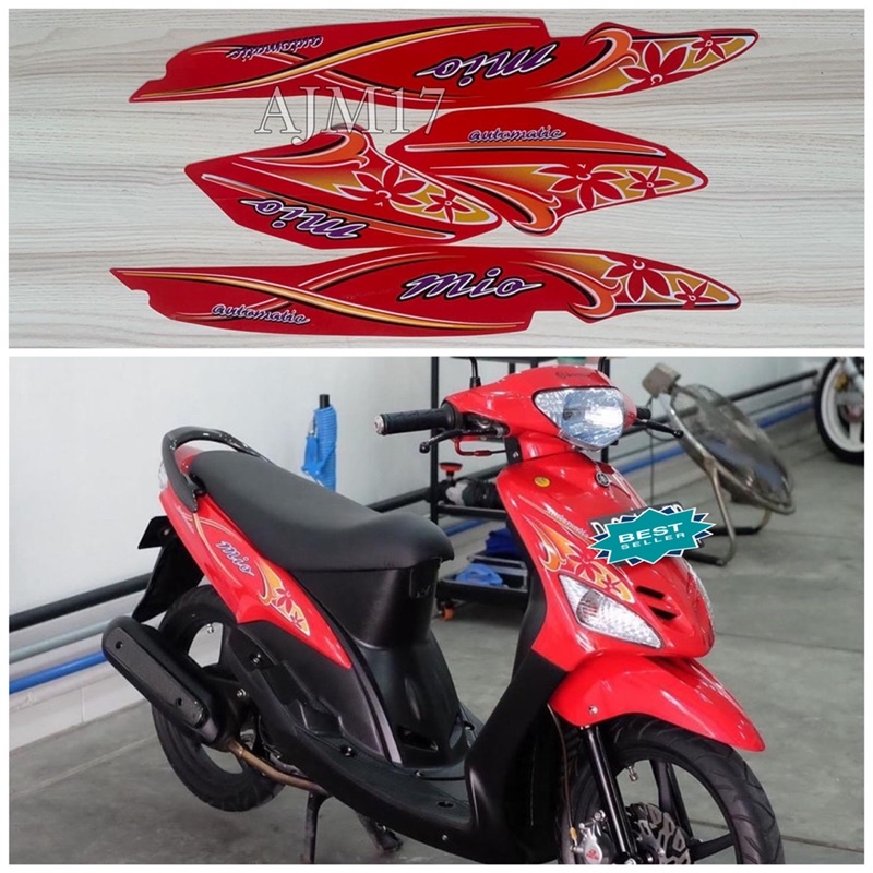 Jual STIKER STRIPING MOTOR MIO 2004 MERAH | Shopee Indonesia