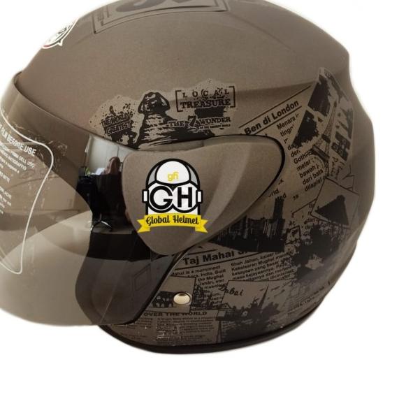 Jual HELM EVOLUTION NEWS GREY DOFF HALF FACE MODEL GM EVO HELM MURAH ...