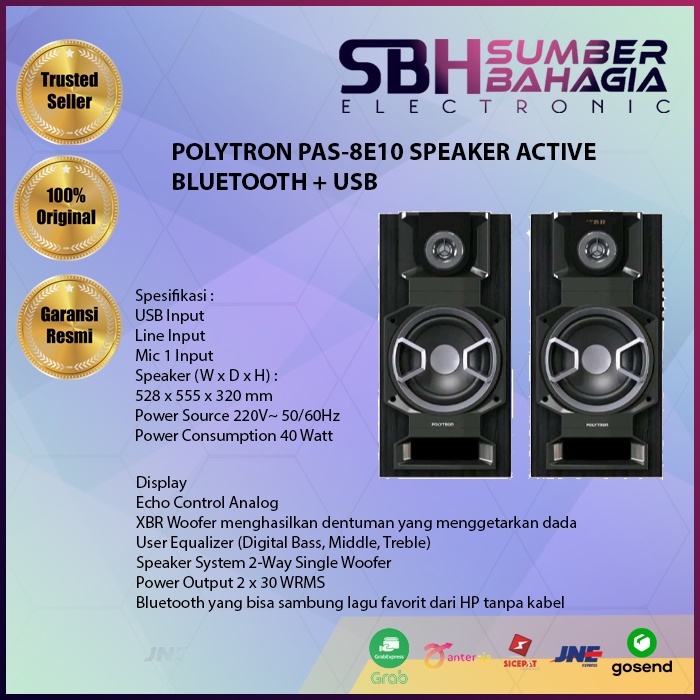 Jual POLYTRON PAS-8E10 SPEAKER ACTIVE BLUETOOTH + USB (NEW) (KHUSUS ...