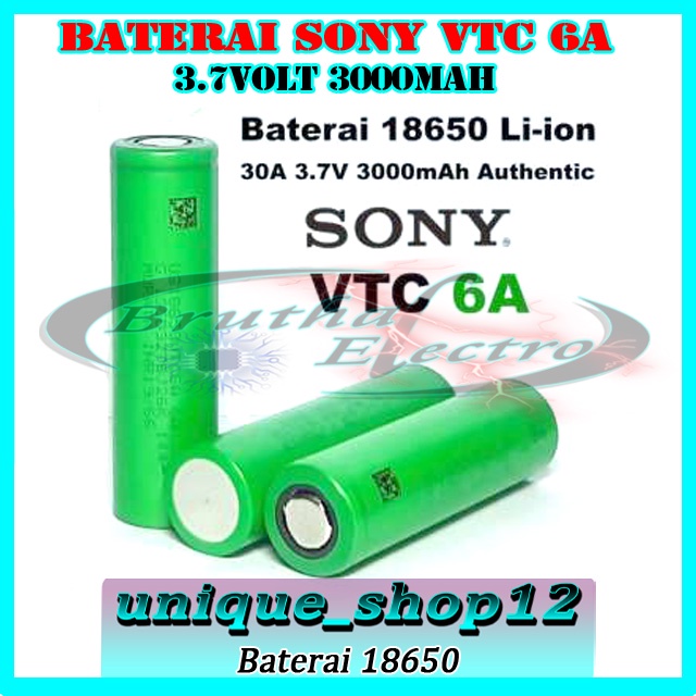 Jual Baterai Sony VTC6A AUTHENTIC 18650 3000 Mah Harga Per 1 pcs ...