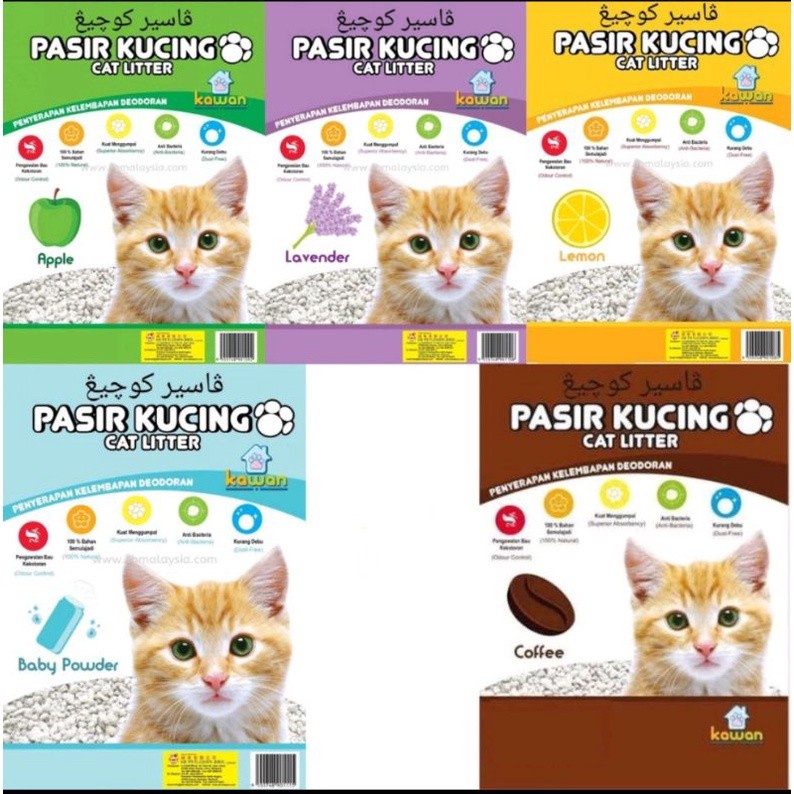 Jual Pasir Kucing Kawan Cat Litter 10ltr / Pasir Gumpal Wangi Kawan ...