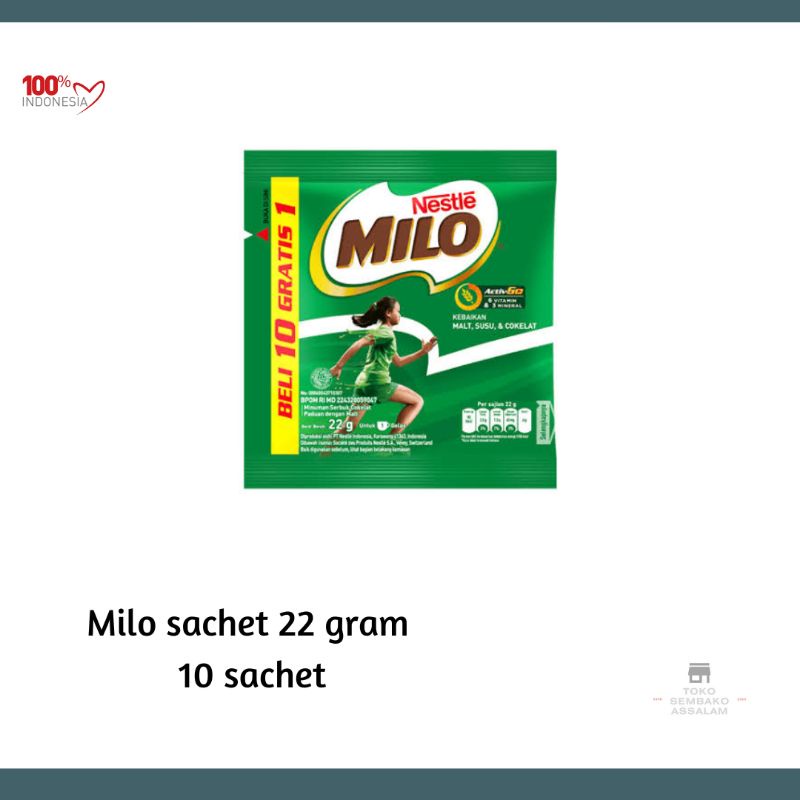 Jual milo sachet 22 gram isi 10 sachet / milo | Shopee Indonesia