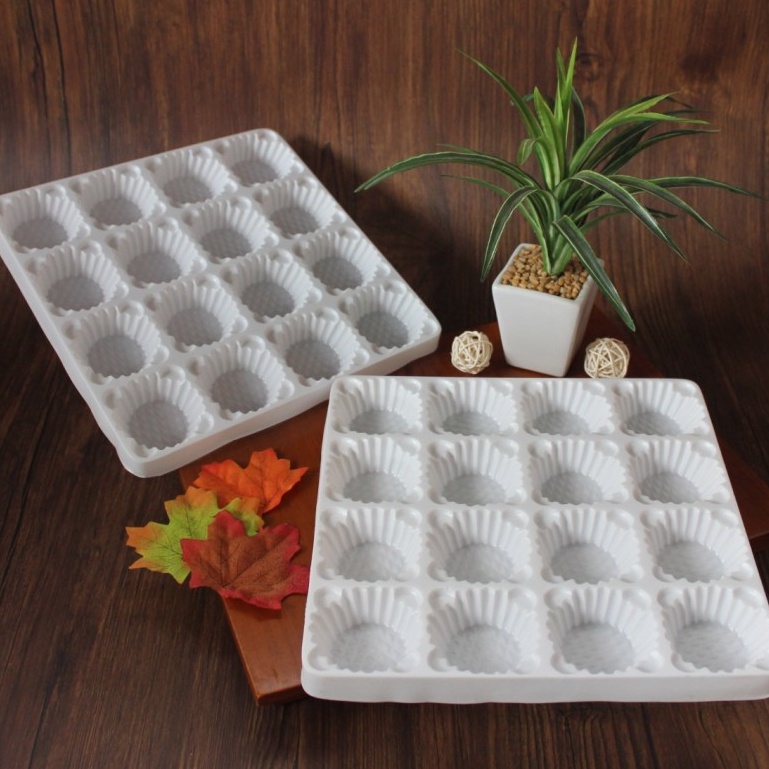 Jual 25 pcs mika tray kue pie lubang 16 mika putih kemasan coklat mini ...