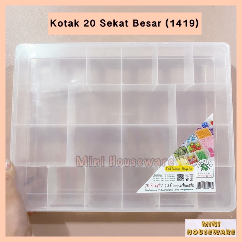 Jual Kotak Plastik 20 Sekat Besar / Kotak Plastik Serbaguna / Green ...