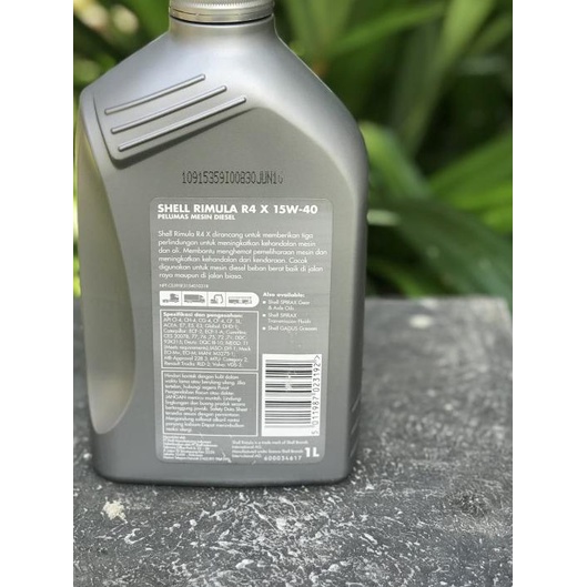 Jual OLI SHELL RIMULA DIESEL R4 X SAE 15W-40 GALON 1 LITER | Shopee ...