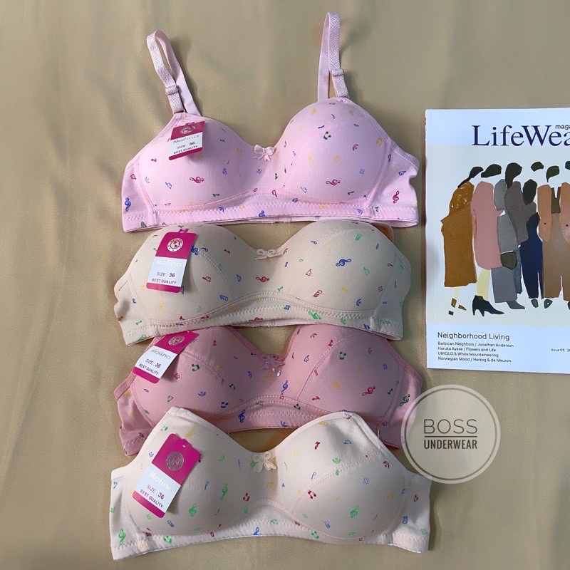 Jual BH Katun Tanpa Kawat , BH Kekinian motif murah, BH Busa Tipis, BH ...