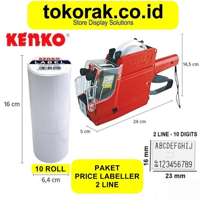 Jual Barcode Paket Mesin Labeller Mx-6600A 2 Line Kenko + Isi Label ...