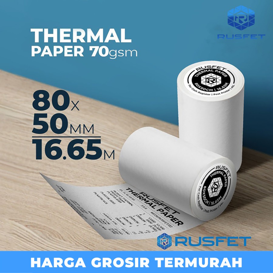 Jual Paper Thermal Kertas Termal Printer Struk Kasir Barcode RUSFET ...