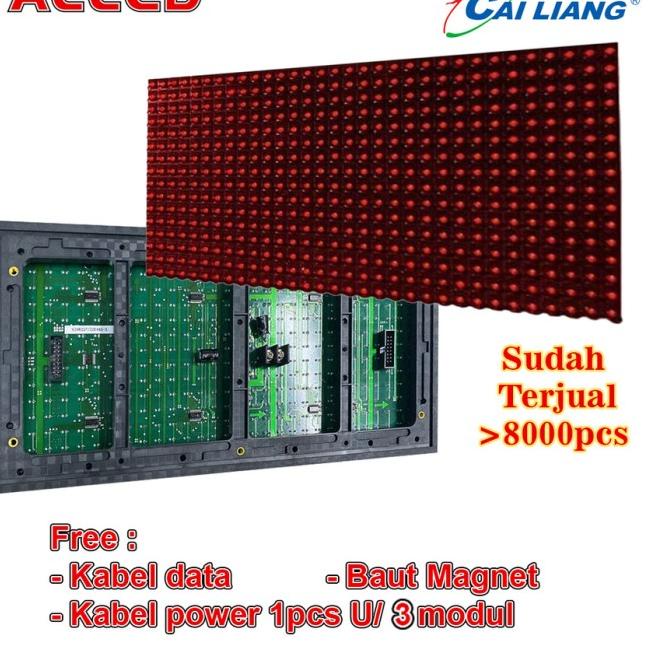 Jual MODUL LED P10 RUNNING TEXT DIP MERAH RED FULL OUTDOOR | Shopee ...