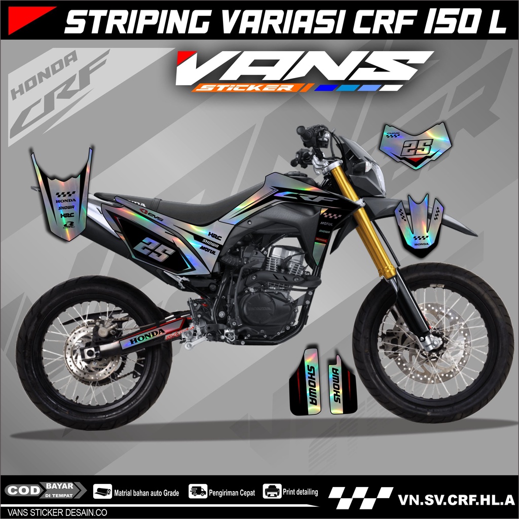 Jual Striping crf 150 L hologram,Chrome Pelangi-Lis sticker variasi crf ...