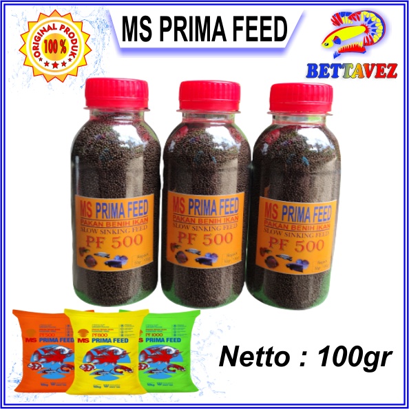 Jual PRIMA FEED PF 500 100GR MATAHARI SAKTI PELET IKAN CUPANG GUPPY ...