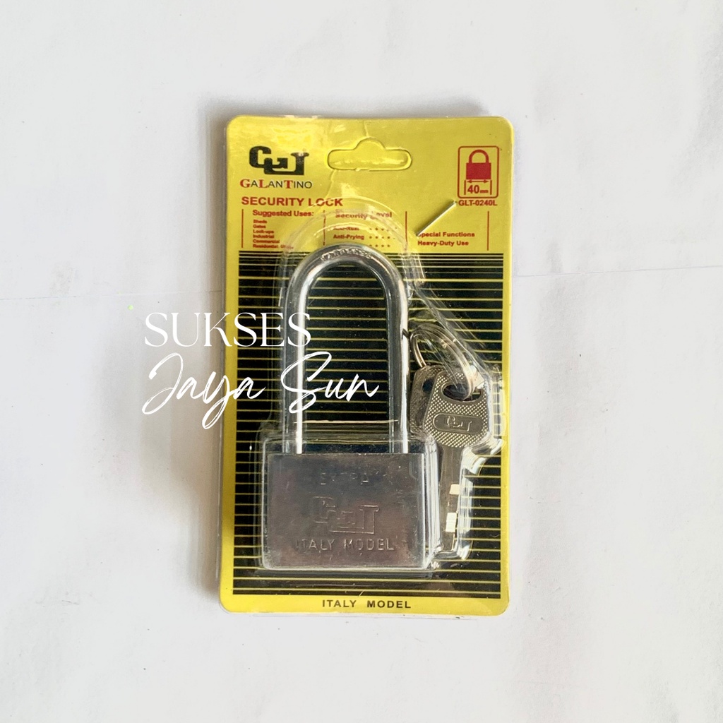 Jual [ISTANA JAYA] GEMBOK LEHER PANJANG UKURAN 40MM, GEMBOK PUTIH ANTI ...