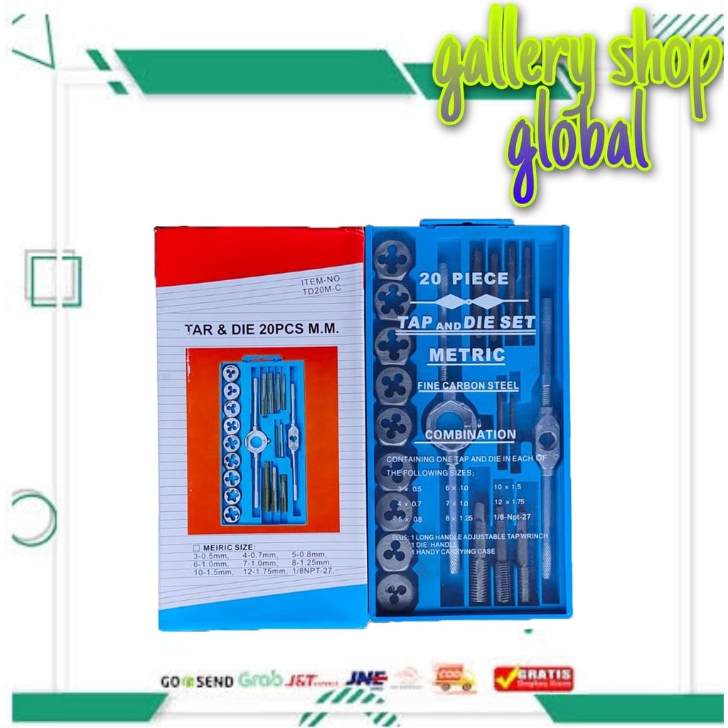 Jual Tap Die Set 12 20 pcs Alat Snai dan Tap Ulir Dart Mur Baut Alat ...