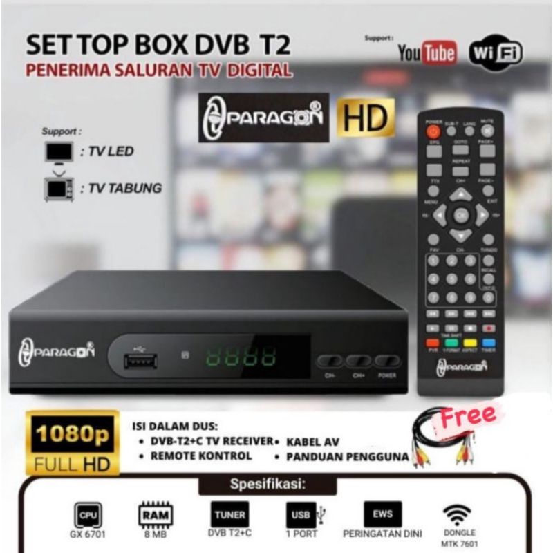 Jual Set Top Box DVB T2 Full HD PARAGON Stb TvDigital | Shopee Indonesia