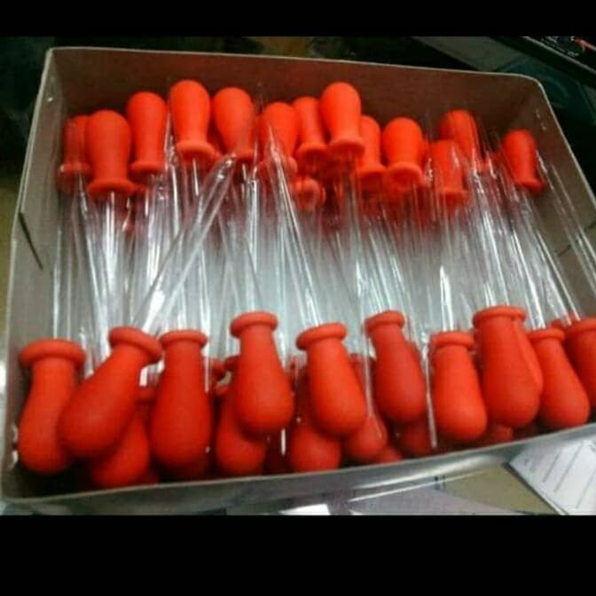 Jual PIPET PENDEK KACA MERAH PIPET DOT MERAH BULP MERAH PIPET KACA ...