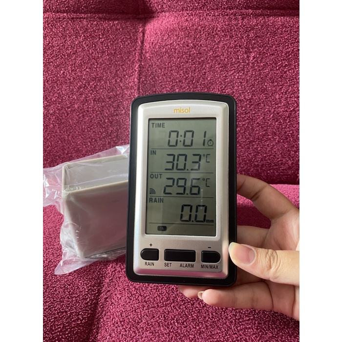 Jual WIRELESS RAIN GAUGE METER WITH IN OUT THERMOMETER WH-0531-1 MISOL ...