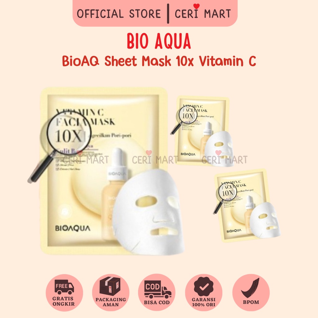 Jual Bioaqua Bio Aqua SHEET MASK 10X The Effect Masker Wajah Facial Mask 28ml Melembabkan Kulit ...