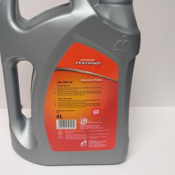 Jual Oli mesin Pertamina Prima XP 20W-50 API SL 4 Liter | Shopee Indonesia