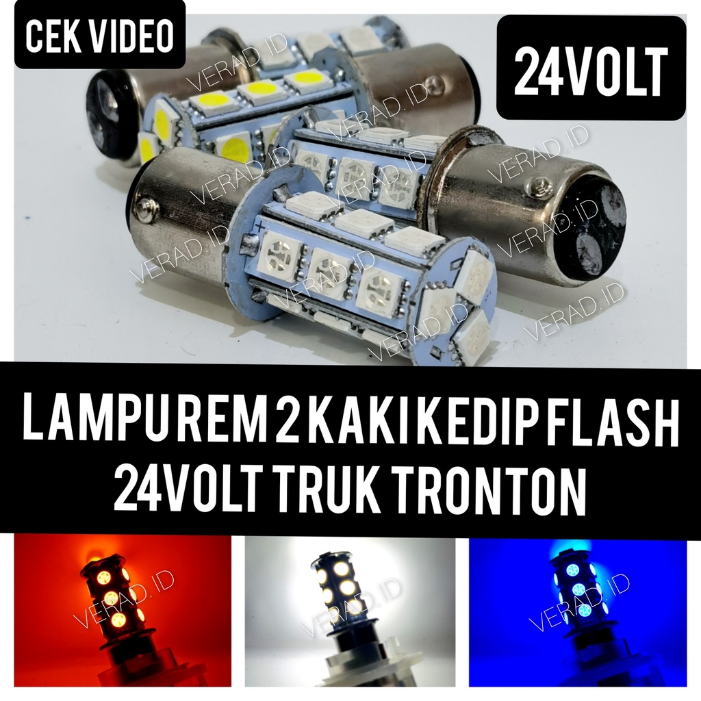 Jual LAMPU REM BAYONET 18 MATA 2 KAKI 1157 KEDIP FLASH 24 VOLT (HARGA ...
