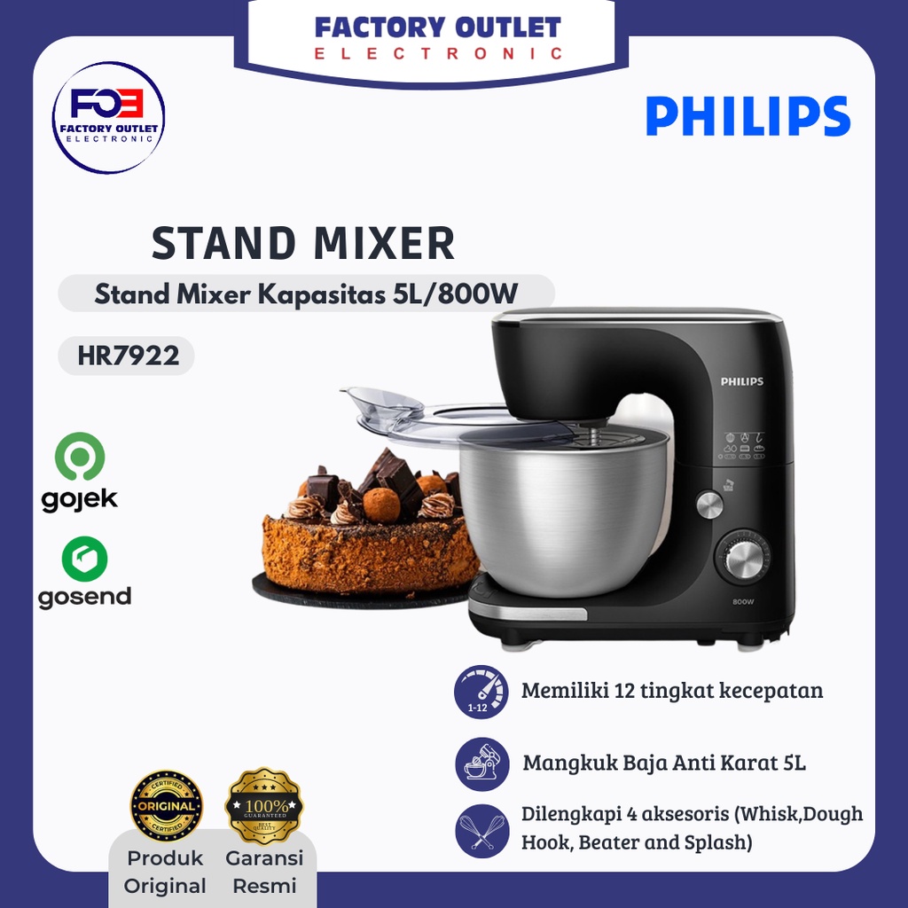 Jual Philips Kitchen Machine HR7922/90 - Kapasitas 5L | Shopee Indonesia