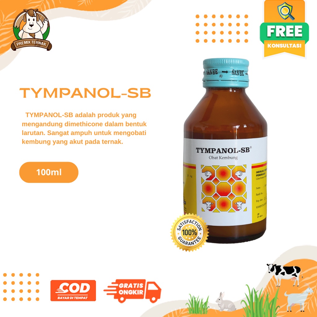 Jual TYMPANOL SB 100 ml SANBE - Obat Ternak Kembung Bloat Hewan Sapi ...
