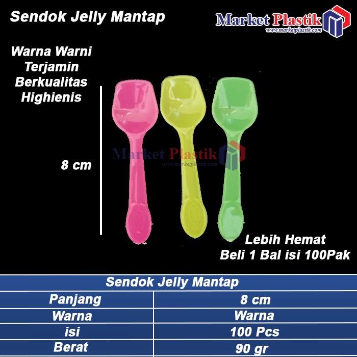 Jual Sendok Jelly Merk MANTAP Warna/Sendok Es Cream/Sendok Plastik ...