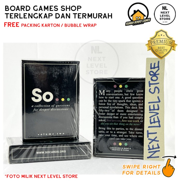 Jual So Cards Deep Conversation Starters – Question Card Game Board ...