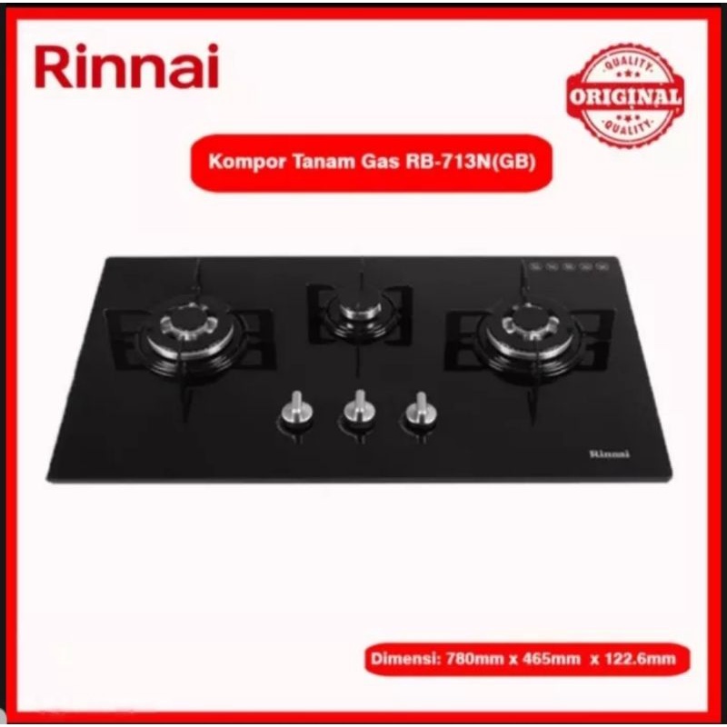 Jual KOMPOR GAS TANAM 3 TUNGKU RINNAI 713N (GB) | Shopee Indonesia