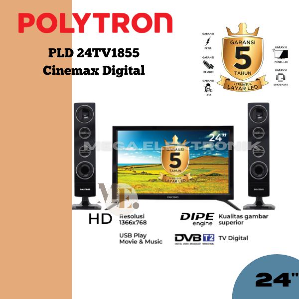Jual POLYTRON PLD 24TV1855 Cinemax Digital TV 24 inch | Shopee Indonesia