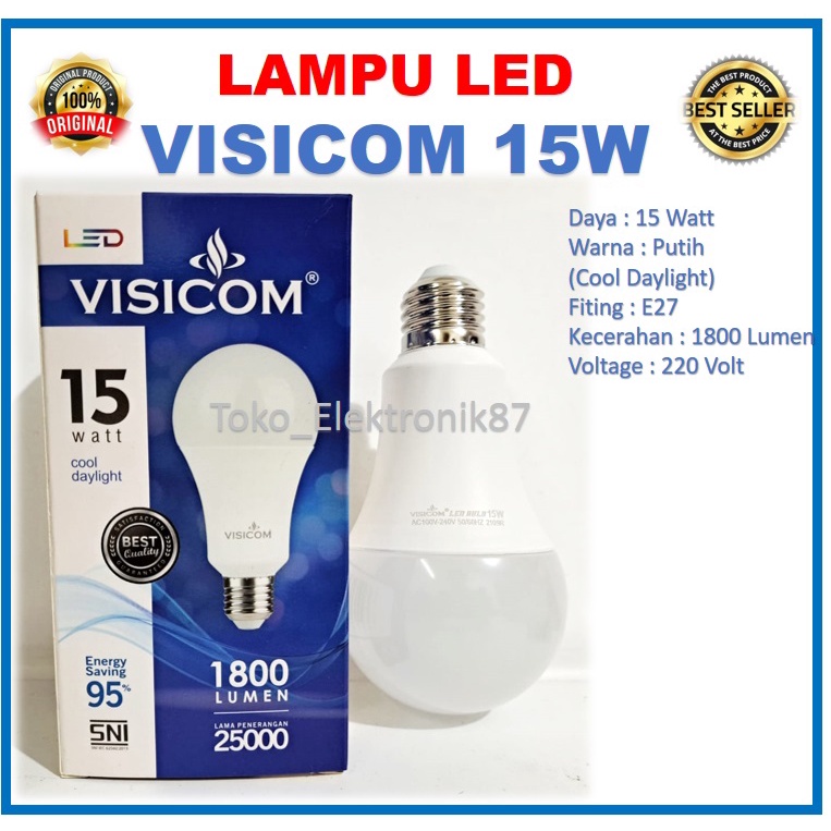 Jual Lampu Led Visicom 15W Bohlam 15 Watt Bulb | Shopee Indonesia
