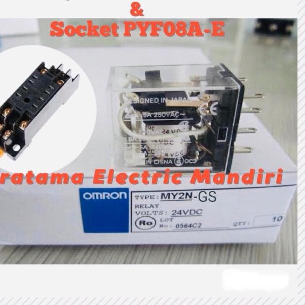 Jual OMRON Relay MY2N-GS MY2N 24VDC 24V dan Socket PYF08A-E ORIGINAL | Shopee Indonesia
