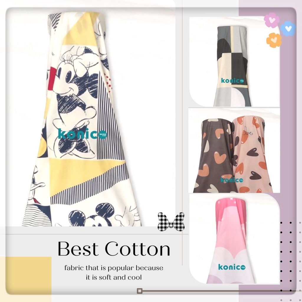 Jual KONICO Bahan Kain Sprei Bahan KATUN HALUS Motif MINIMALIS VINCENT Meteran ( kain meteran ...