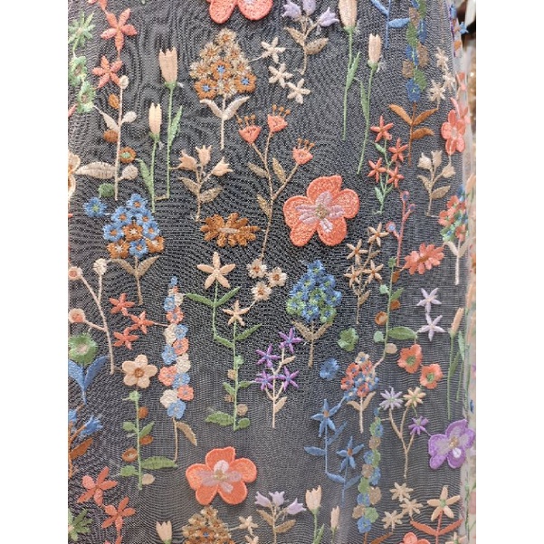 Jual Tile Bordir Brokat Bunga 3D Timbul Multicolor Varian | Shopee ...